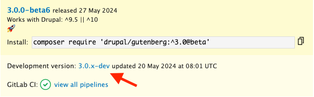 Change development version of a project [#3450436] | Drupal.org